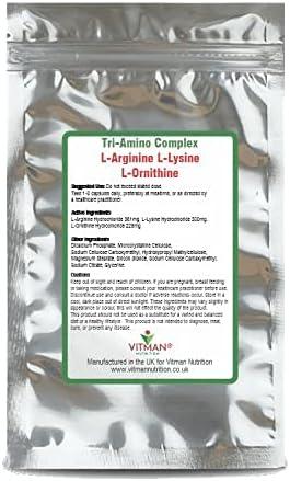 L-Arginine L-Lysine L-Ornithine 1000mg Tablets - Bodybuilder Supplement ...