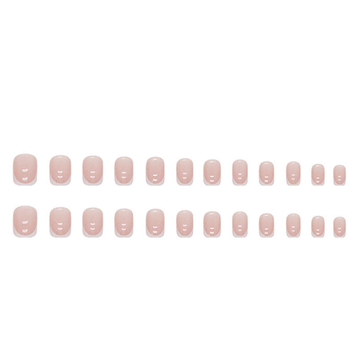 Justotry 24-Piece Glossy Angular Nails Set | Short White French Press ...