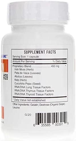 Systemic Formulas Bio Function #39 Gf Thyroid 60 Capsules - Support ...