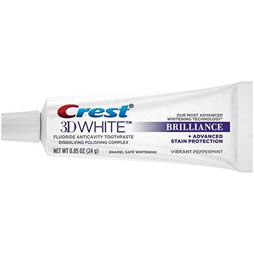 Crest 3D White Brilliance Toothpaste - Vibrant Peppermint Travel Size 0.85 oz (Pack of 12 ...