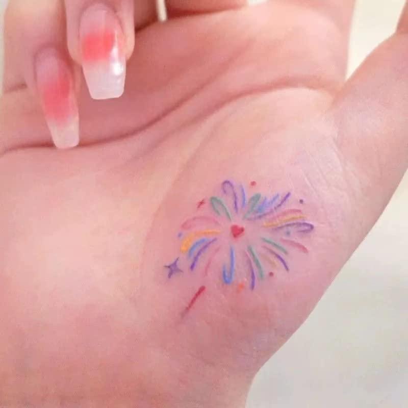 Fireworks Line Waterproof Temporary Tattoo Sticker - Multicolor Fantasy ...