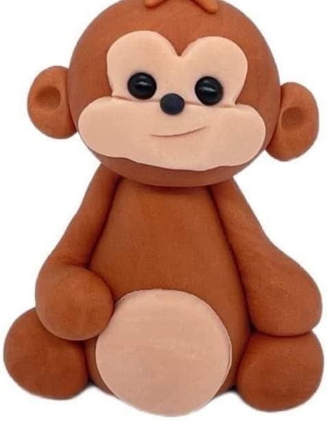 Personalised Monkey Cake Topper - Edible Fondant Safari Jungle Cupcake ...