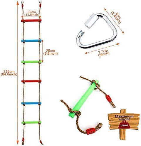Kawuneeche 7FT Colorful Rope Ladder for Kids - Swing Set & Tree House ...
