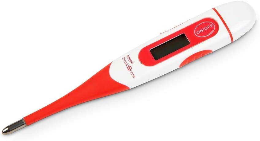 Amazon Basic Care Digital Thermometer in Red - Fast & Accurate ...