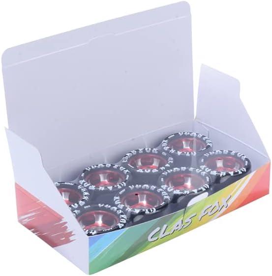CLAS FOX 95A Speed/Derby Aluminum Roller Skate Wheels - Set of 8 Black PU Red Core | Buy Now ...