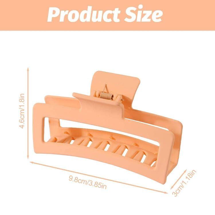 8-Pack Large Rectangular Hair Clips for Women | 10cm Plastic Claw Clips ...
