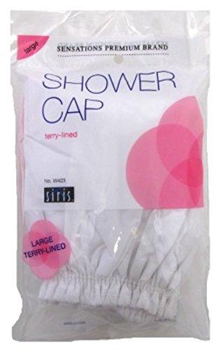 Siris Large Terry Lined Vinyl Shower Cap (Assorted Colors, 2 Pack ...