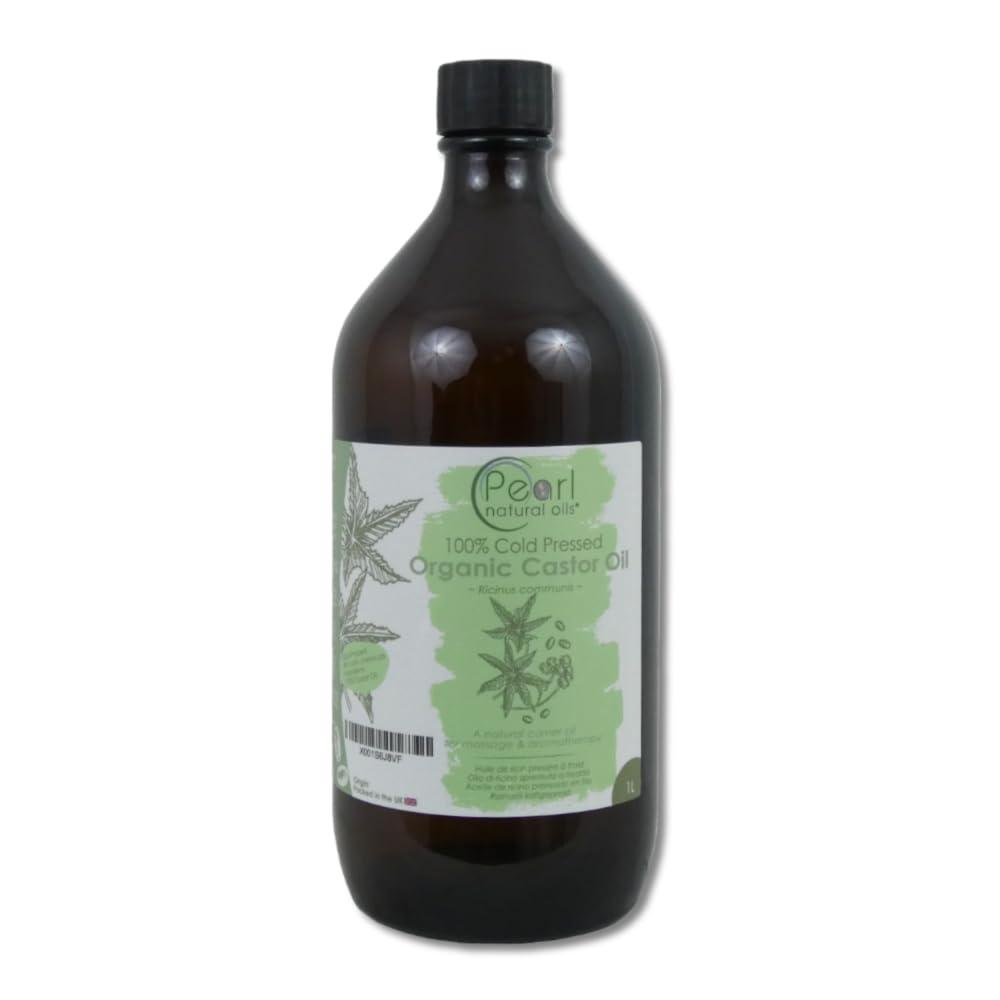 Organic Cold Pressed Castor Oil - 1L Dark Amber Glass Bottle | Vegan ...