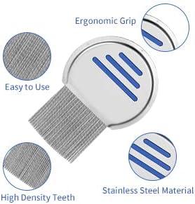 Lice Removal Comb Stainless Steel Reusable Metal Headlice Nit Removal ...