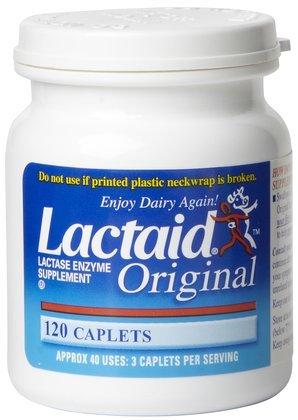 Lactaid Original Lactase Enzyme Supplement Caplets-120ct (Quantity of 2)
