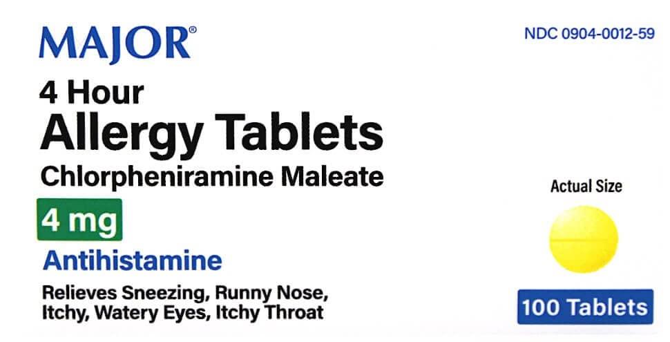 Chlor-Trimeton 4mg Chlorpheniramine Maleate Tablets - 100 Count (6 Pack ...