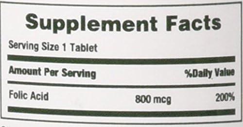 Nature's Bounty Folic Acid 800 mcg Tablets - Maximum Strength 250 ea ...