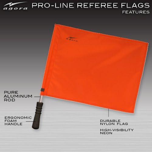 AGORA Pro Line Premium Soccer Referee Flags with Case - Red/Yellow ...
