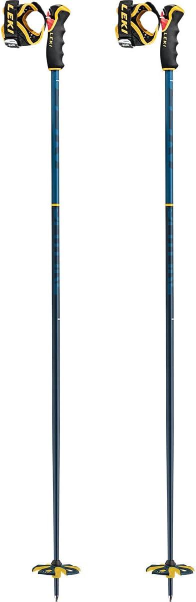 LEKI Spitfire 3D Ski Pole Pair 110 Blue/Mustard - Lightweight and ...