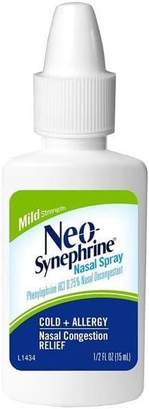 Neo-Synephrine Nasal Spray Mild Formula 0.5 oz (Pack of 3) - Fast ...