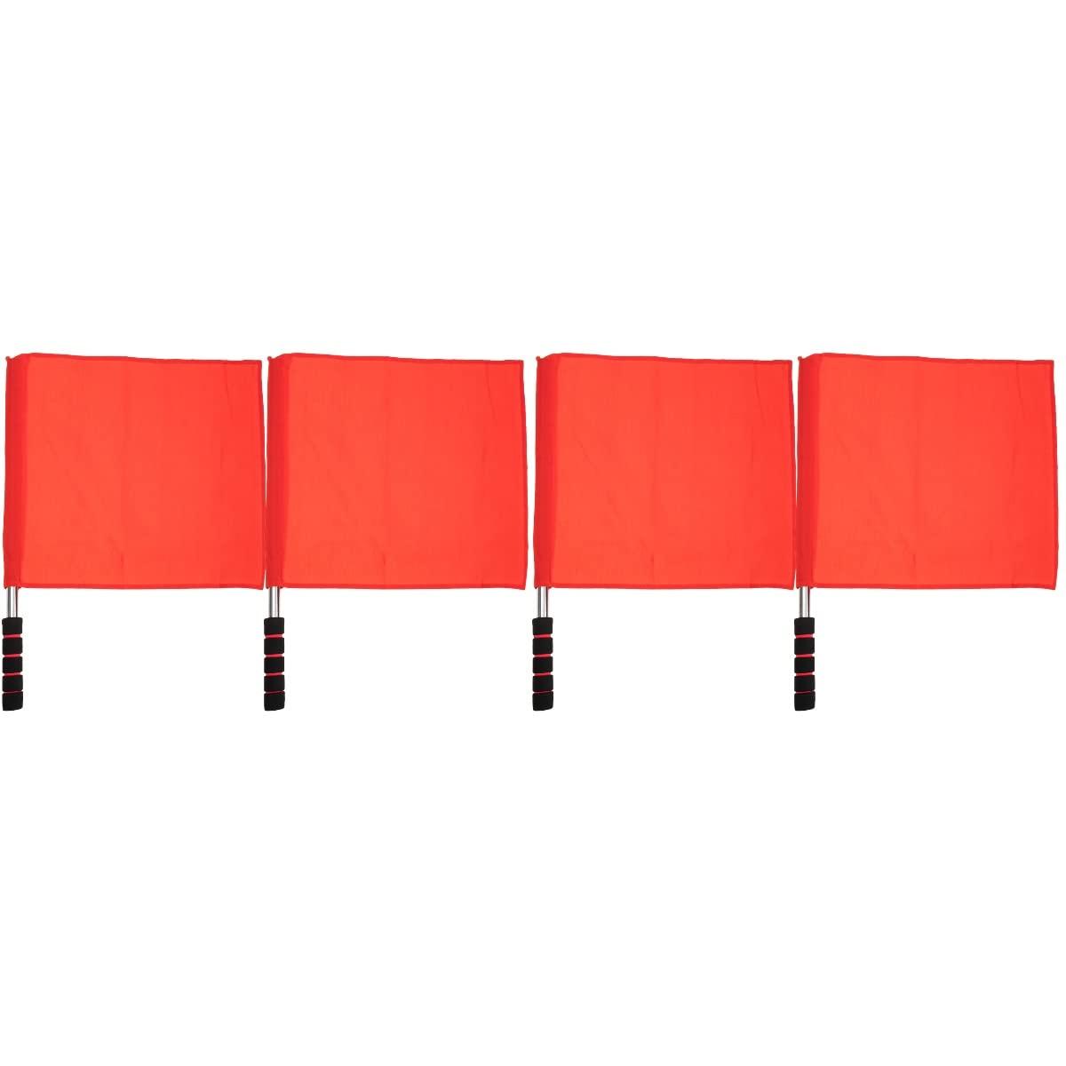 Yardwe Referee Flag 4PCS - Metal Pole Red Training Flags for Soccer ...