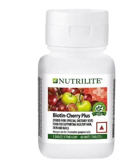 NUTRILITE Biotin Cherry Plus 60 TAB - Promote Hair and Nail Health ...