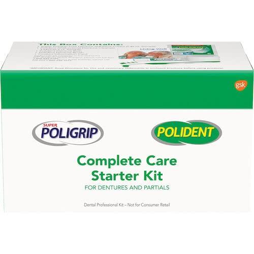 Polident Complete Denture Care Starter Kit - Denture Bath, 3-Minute ...