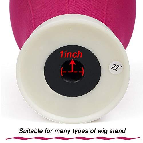 22 Inch Canvas Block Head Mannequin Wig Head With Stand Pink Styling ...