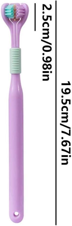 Soft Three-Headed Toothbrush for Kids & Adults - Purple Manual ...