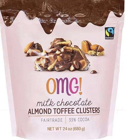 OMG! Milk Chocolate Almond Toffee Clusters Cocoa Crispy Wafers 680g ...