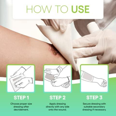 AWD Calcium Alginate Wound Dressing - Highly Absorbent Gauze Pads for ...