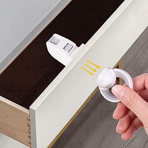 Retoo Magnetic Cabinet Lock - 4 Piece Child Safety Lock for Cupboards ...