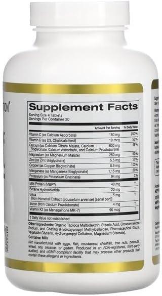 SPEC Bone Boost Supplement - 120 Tablets for Bone Health, Calcium ...