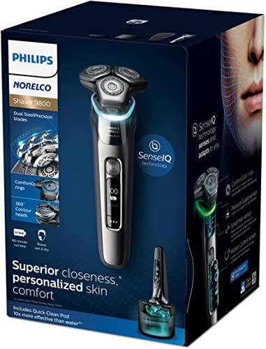 Philips Norelco 9800 Rechargeable Electric Shaver with Quick Clean, Pop ...