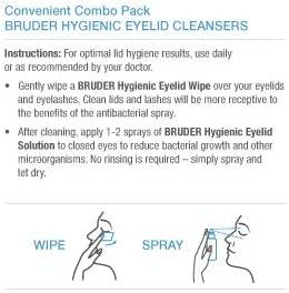 Bruder Hygienic Eyelid Cleansers Value Pack - Wipes & Spray for Daily ...