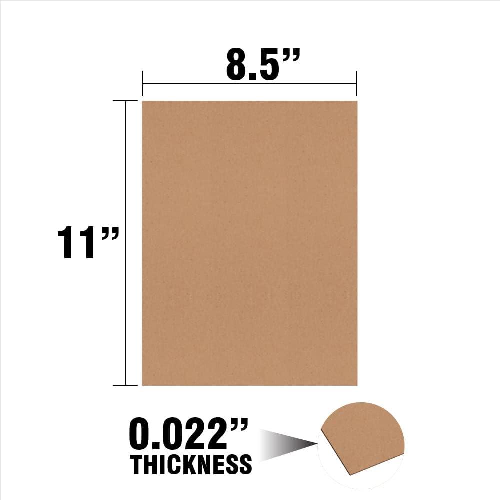 Chipboard Sheets 8.5 x 11.022 (5-Pack) - Lightweight Kraft Board for ...