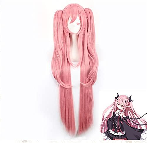Krul Tepes Cosplay Wig - 100cm Pink Long Straight Synthetic Hair ...