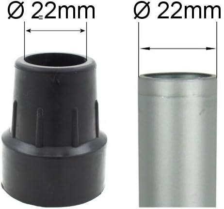 4 Pack 22mm 7/8 Heavy Duty Rubber Ferrules for Crutches - Black by ...