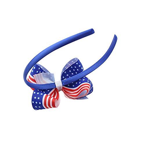 BinaryABC 4th of July American Flag Bow Headband - Patriotic ...