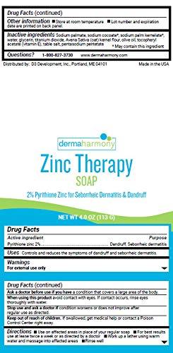 DermaHarmony 2% Pyrithione Zinc (ZnP) Bar Soap 4 oz - For Seborrheic ...