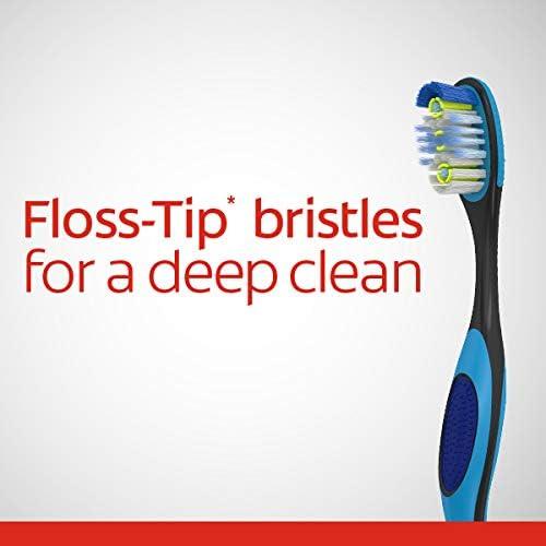 Colgate 360 Total Advanced Floss-Tip Soft Toothbrush - Full Head Design ...