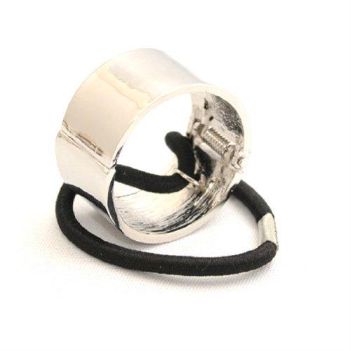 Boolavard TM Silver Hair Wrap Cuff - Hinge Ponytail Band Ring for ...