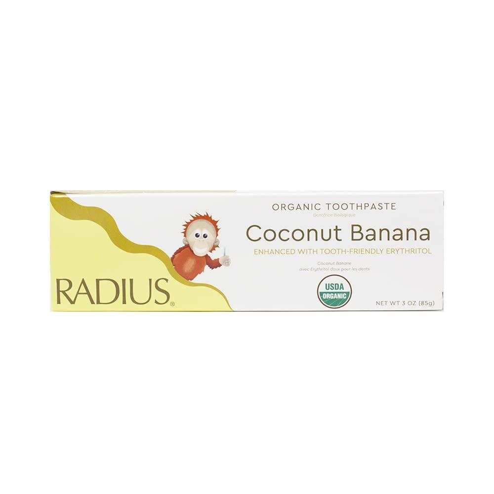 RADIUS Organic Kids Toothpaste 3oz Pack of 2 - Coconut Banana Flavor ...