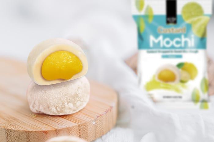 Royal Family Japanese style Custard Mochi Sweet Rice Cake Dessert Snacks - Lemon Flavour 110g ...