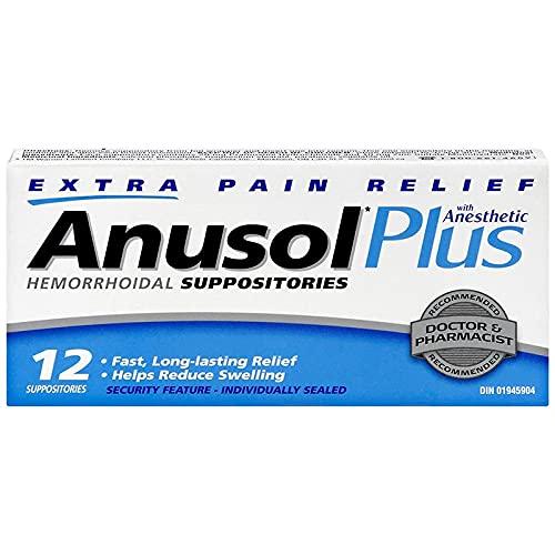 ANUSOL PLUS 12 Hemorrhoidal Suppositories - Fast Relief for Hemorrhoid ...