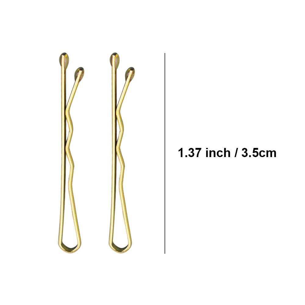 200 CT Mini Blonde Bobby Pins with Cute Case - 1.38 Inch Premium Gold ...