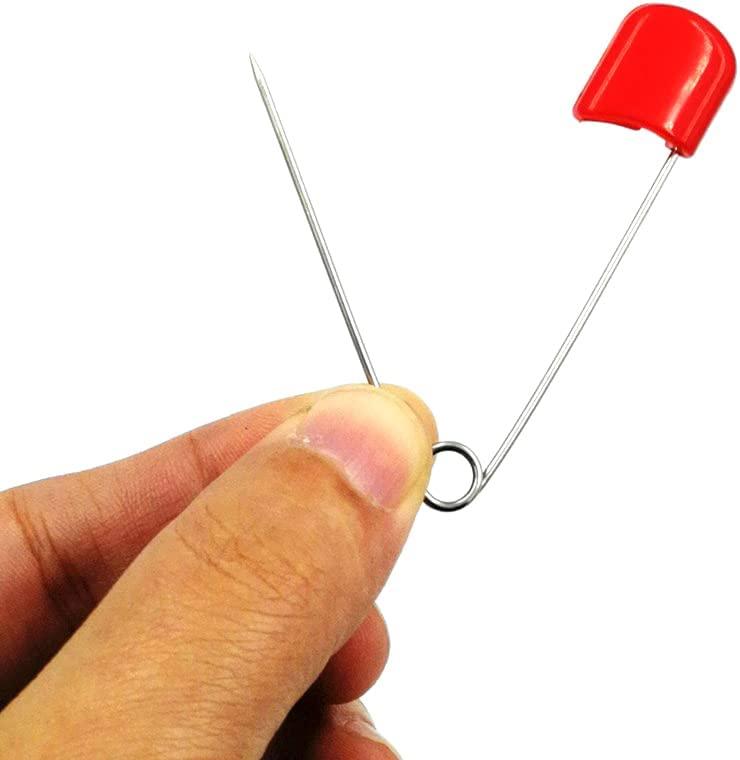 50 Safety Pins with Plastic Heads and Safe Locking Closures - Stainless ...