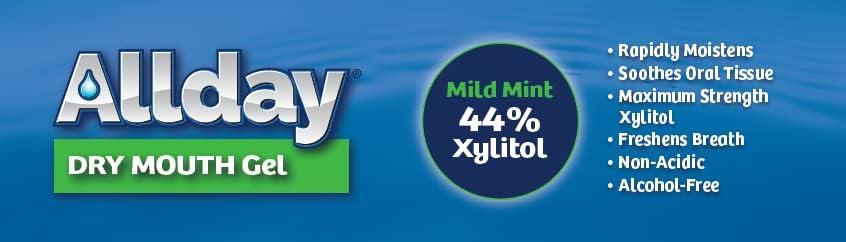 Allday Dry Mouth Gel - Maximum Strength Xylitol, Fast-Acting & Non ...