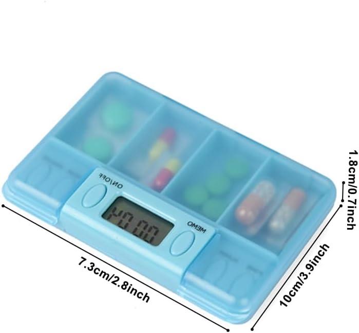 Automated Pill Box - 4 Compartment Smart Medication Dispenser with 8 ...