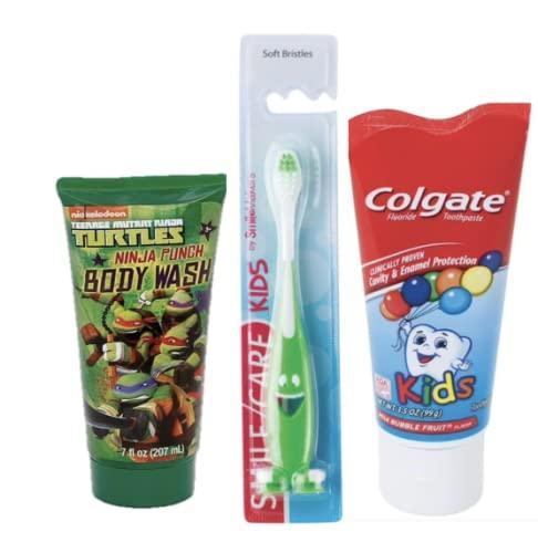 Teenage Mutant Ninja Turtles 3-Piece Bundle: Kids Toothbrush ...