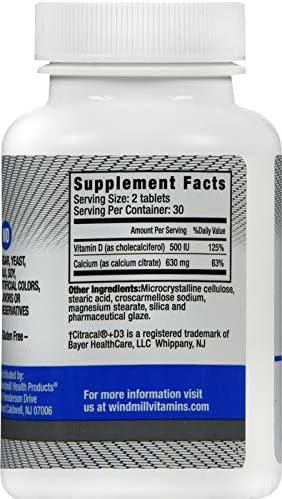 Windmill Calcium Citrate Plus Vitamin D Tablets - 60 Count | Buy Now ...