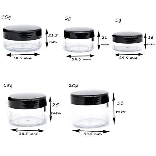 5g Cosmetic Containers 50pcs Sample Jars with Lids (Black) - 50 Count ...