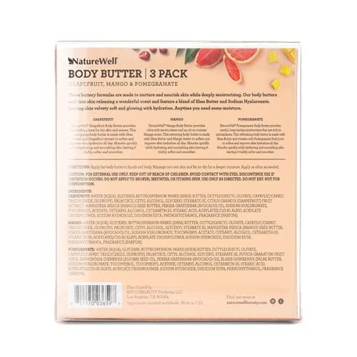 NATUREWELL Shea Body Butter Variety Pack - Grapefruit, Mango ...