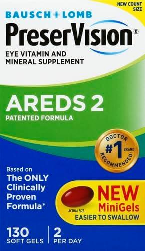 PreserVision AREDS 2 Eye Vitamin & Mineral Supplement (210 ct) - Lutein, Zeaxanthin Soft Gels ...
