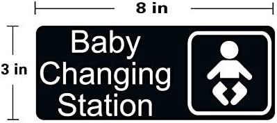 8x3 New Baby Changing Station Sign - English & Symbol - Black - Men ...